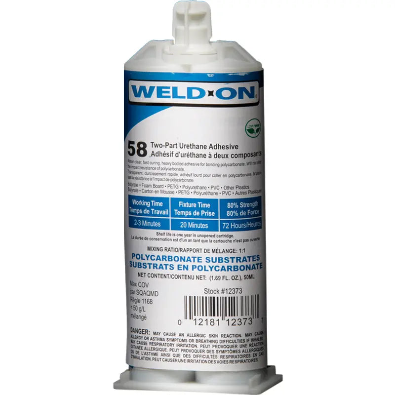 Weld-On 58 Adhésif polyuréthane sans COV — Transformateur Fédéral Ltée.